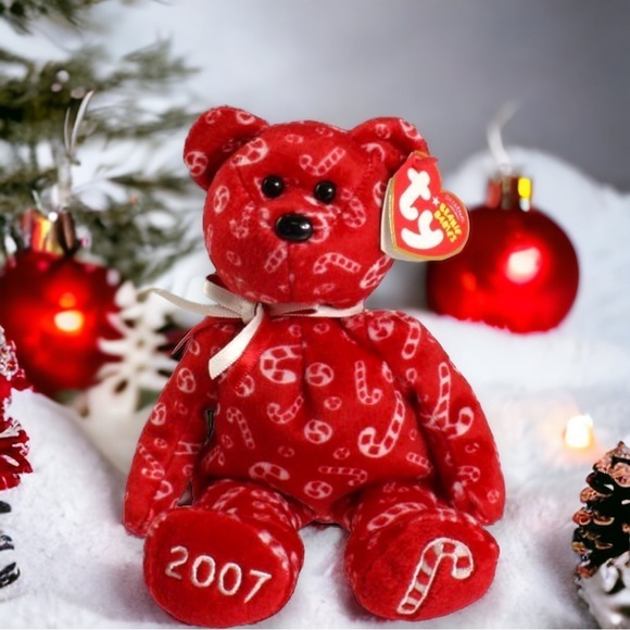 Ty | Holiday | Ty Beanie Baby Candy Canes The Bear Red Version Hallmark ...